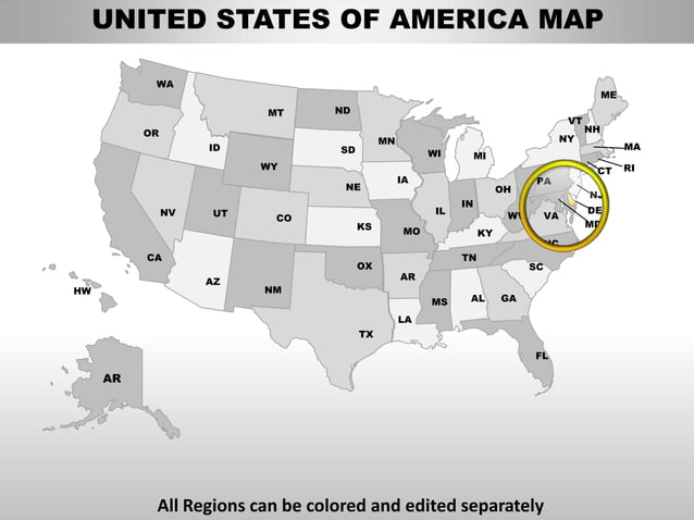 Usa delaware state powerpoint county editable ppt maps and templates | PPT