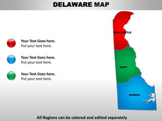 Usa delaware state powerpoint county editable ppt maps and templates | PPT