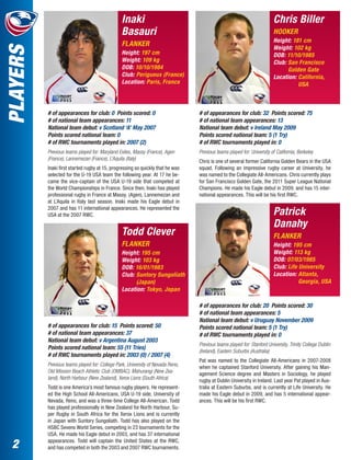 USA Eagles Rugby World Cup 2011 Squad Profiles | PDF