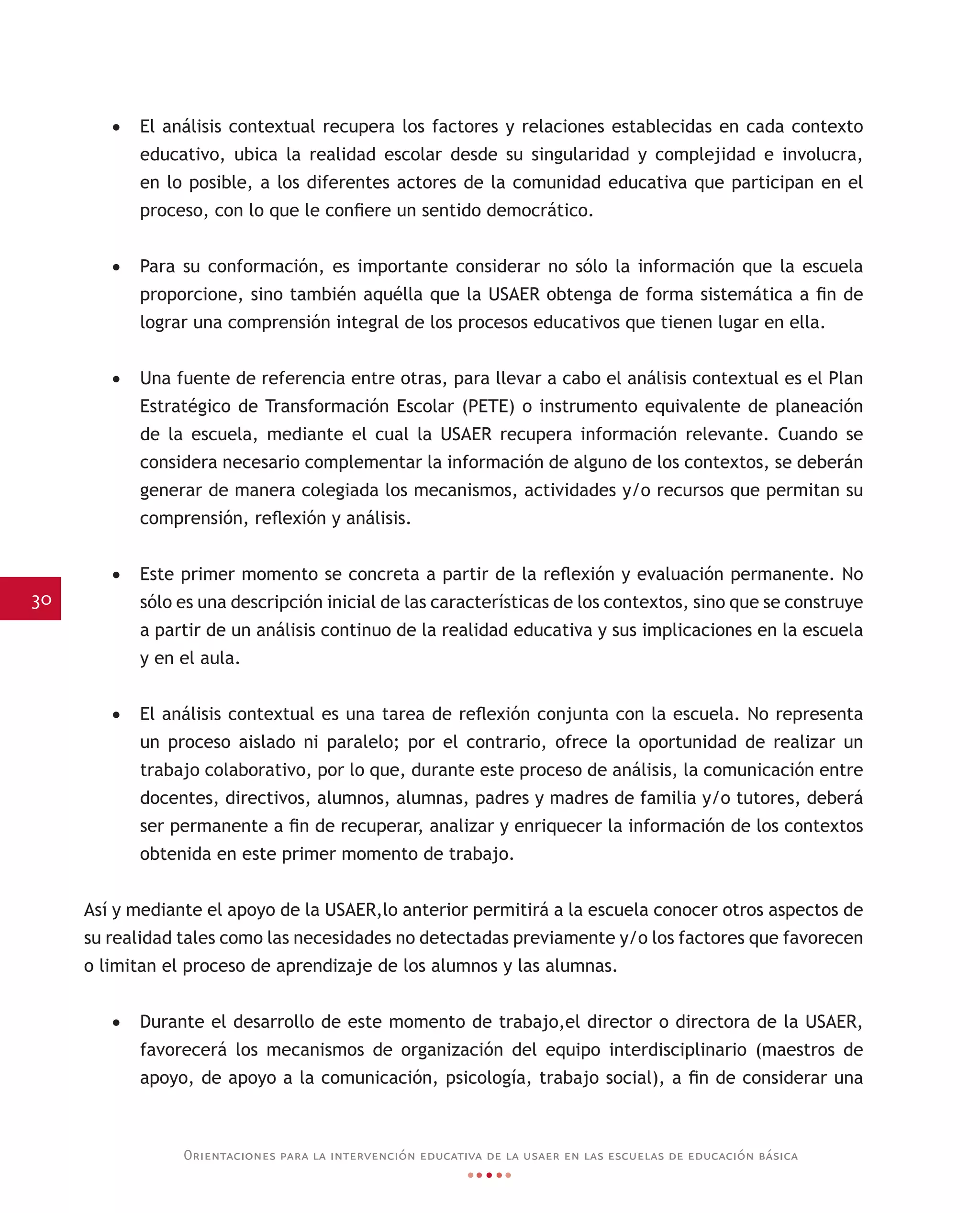 Orientaciones para la intervención educativa de la Unidad de Servicios de Apoyo a la Educación ...