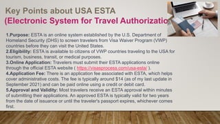 USA ESTA.pptx | Travel Preparation and Advice | Travel