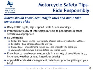 USAFA Pre-Season Motorcycle Safety Brief 2020 | PDF