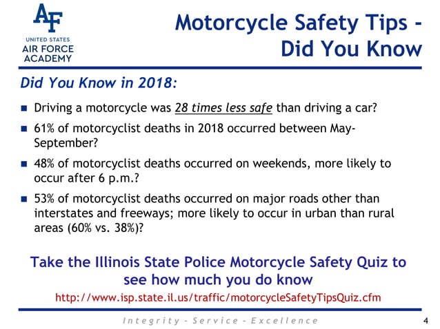 USAFA Pre-Season Motorcycle Safety Brief 2020 | PDF