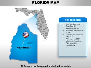 Usa florida state powerpoint county editable ppt maps and templates | PPTX