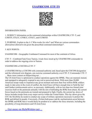 USAFRICOM, ETF-TS | PDF