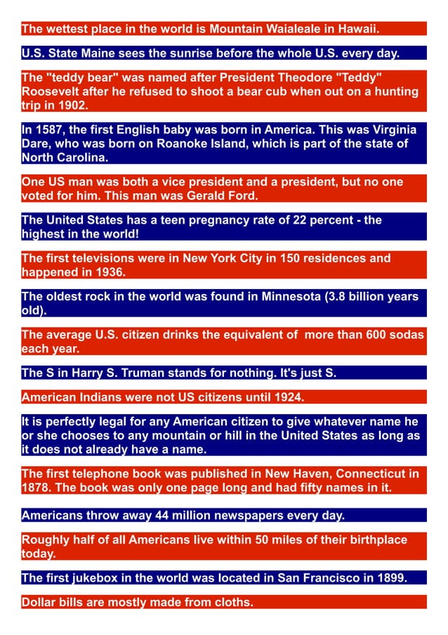 Fun Facts USA | PDF