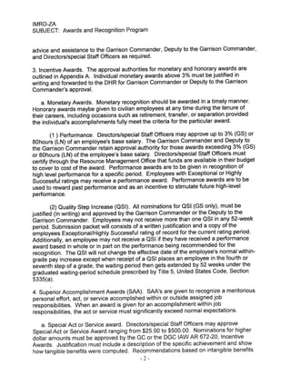 USAG Red Cloud Command Policy 8-3 Awards and Recognition Program | PDF