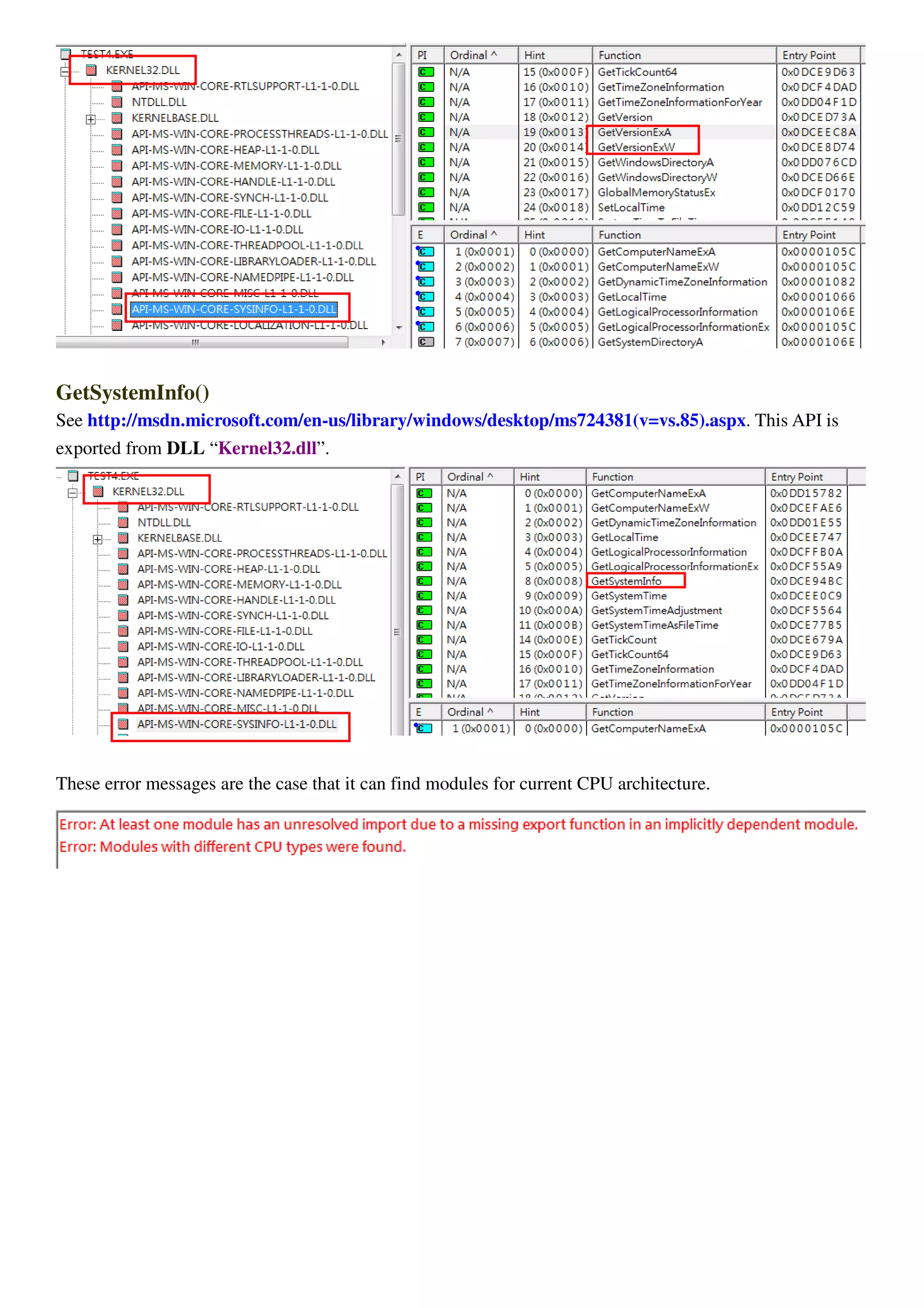 Usage Note of Microsoft Dependency Walker | PDF