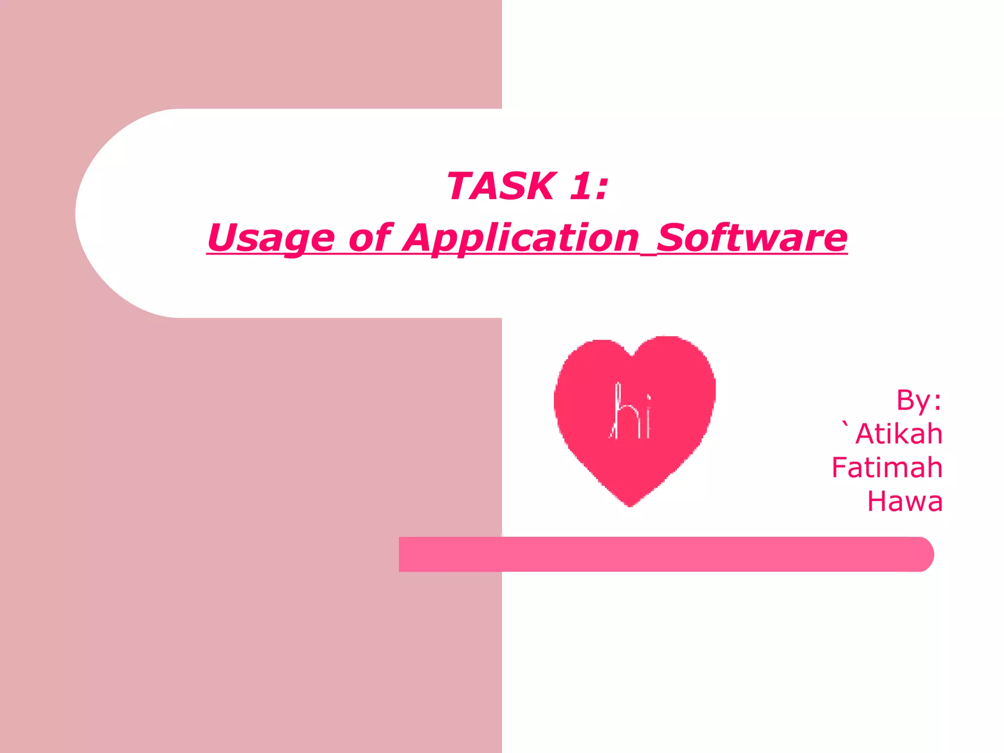 Usage Of Application Software | PPT