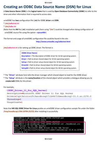 Usage Note of Qt ODBC Database Access on Linux | PDF