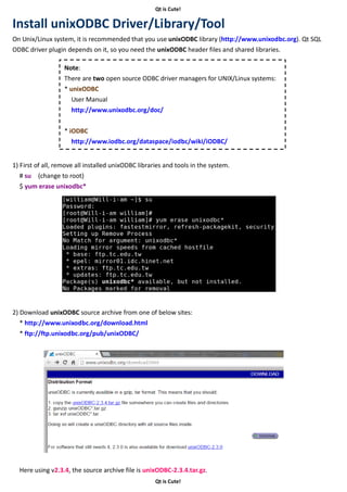 Usage Note of Qt ODBC Database Access on Linux | PDF