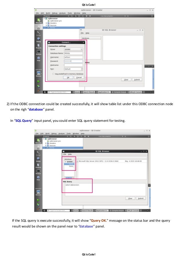 Usage Note of Qt ODBC Database Access on Linux