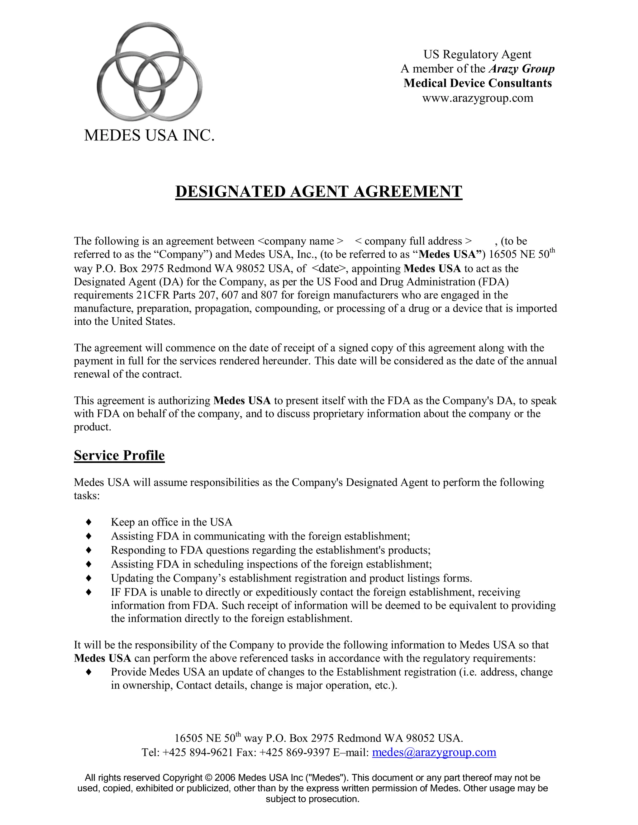Us agent agreement_rev5 | PDF | Healthcare Industry | Industries