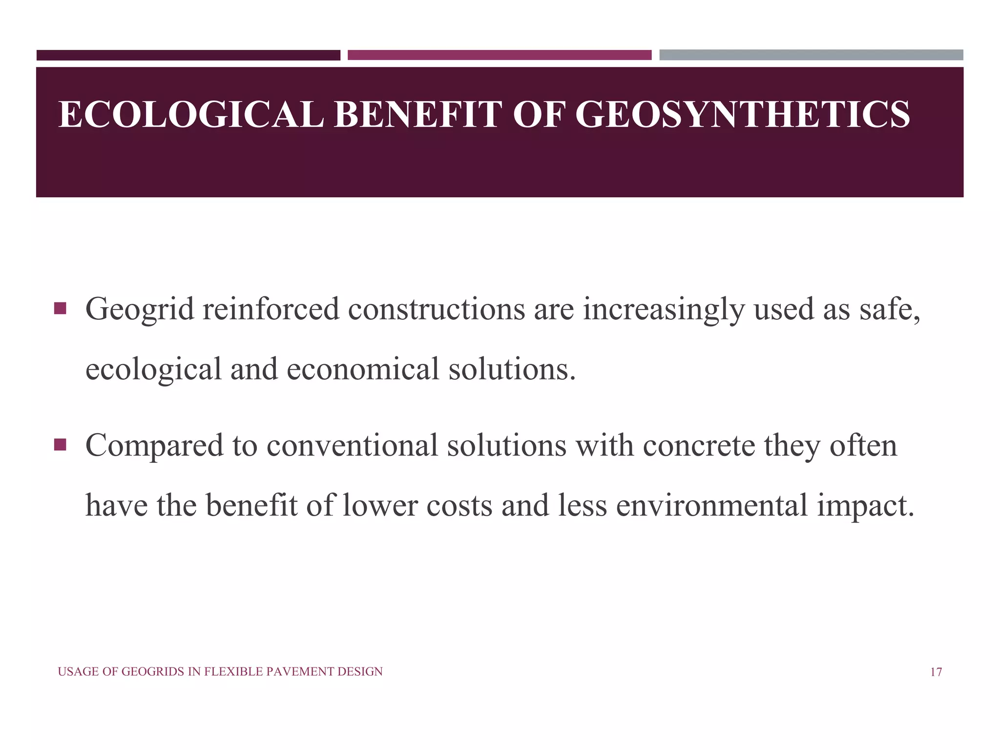 Usage of geogrids in flexible pavement | PPTX