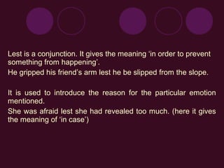 Usage of 'lest'. | PPT