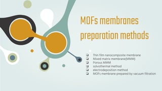 Applications of Metal Organic Frameworks(MOF) in water treatment | PDF