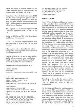 Usage of rc4 cipher in SSL configurations of Sri Lankan financial ...