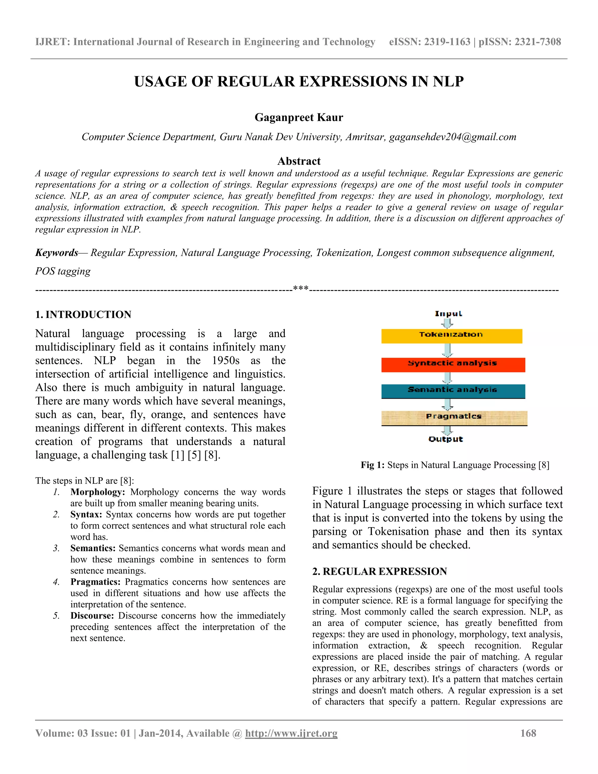 Usage Of Regular Expressions In Nlp Pdf