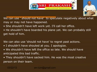 Usage of 'should have' | PPT