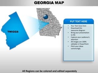 Usa georgia state powerpoint county editable ppt maps and templates | PPTX