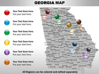 Usa georgia state powerpoint county editable ppt maps and templates | PPTX