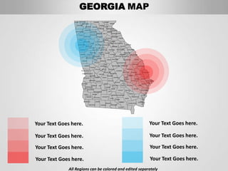 Usa georgia state powerpoint county editable ppt maps and templates | PPTX