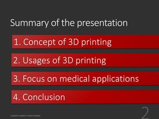 Usages of 3d printer | PPTX