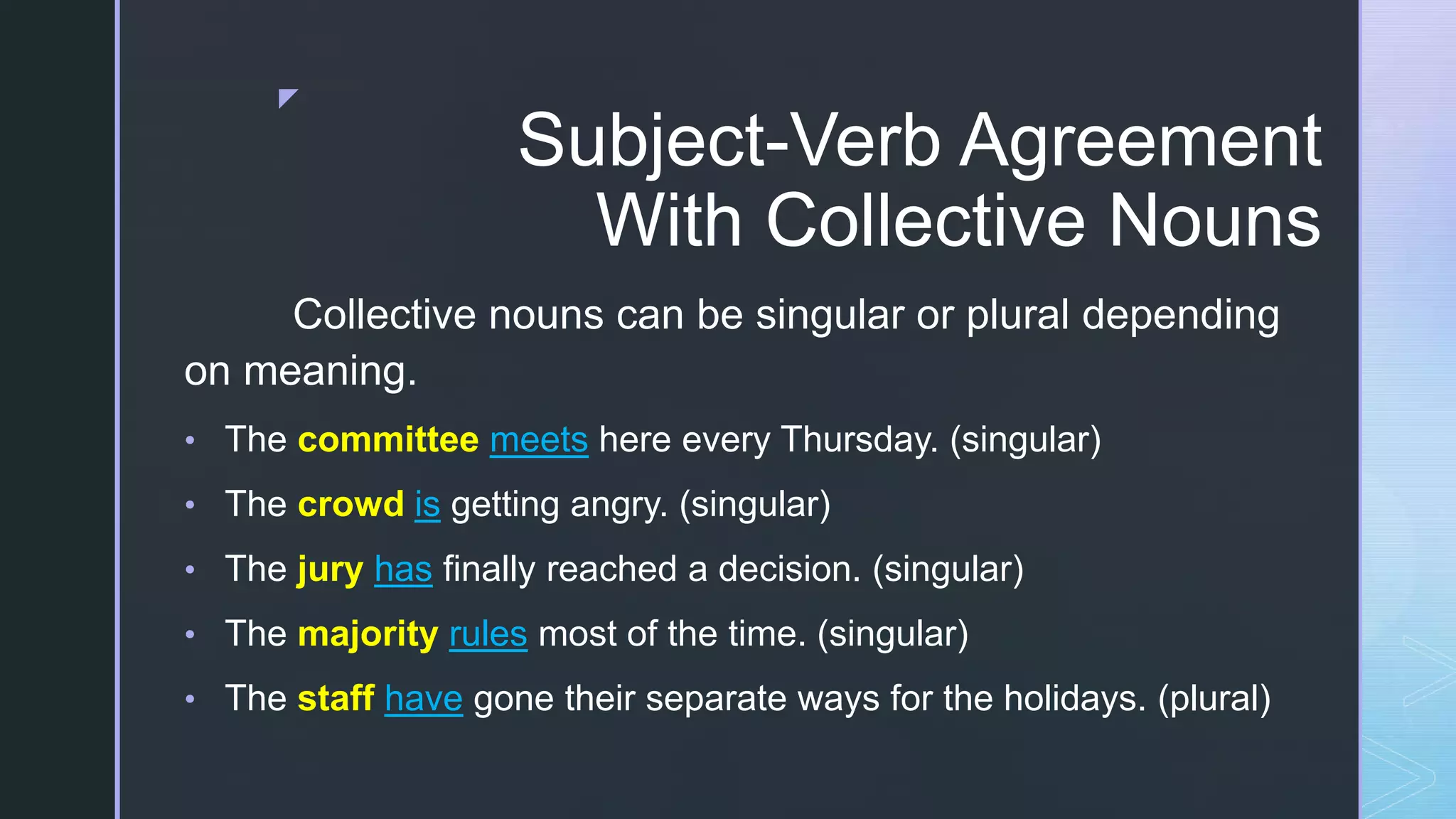 Usage (subject verb agreement) | PPTX
