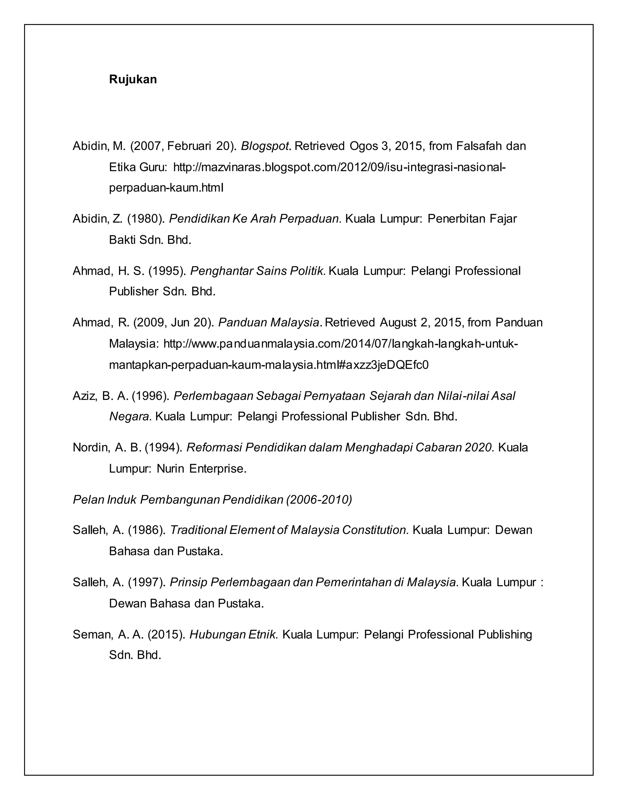 Usaha usaha kementerian pendidikan malaysia dalam memantapkan perpaduan ...