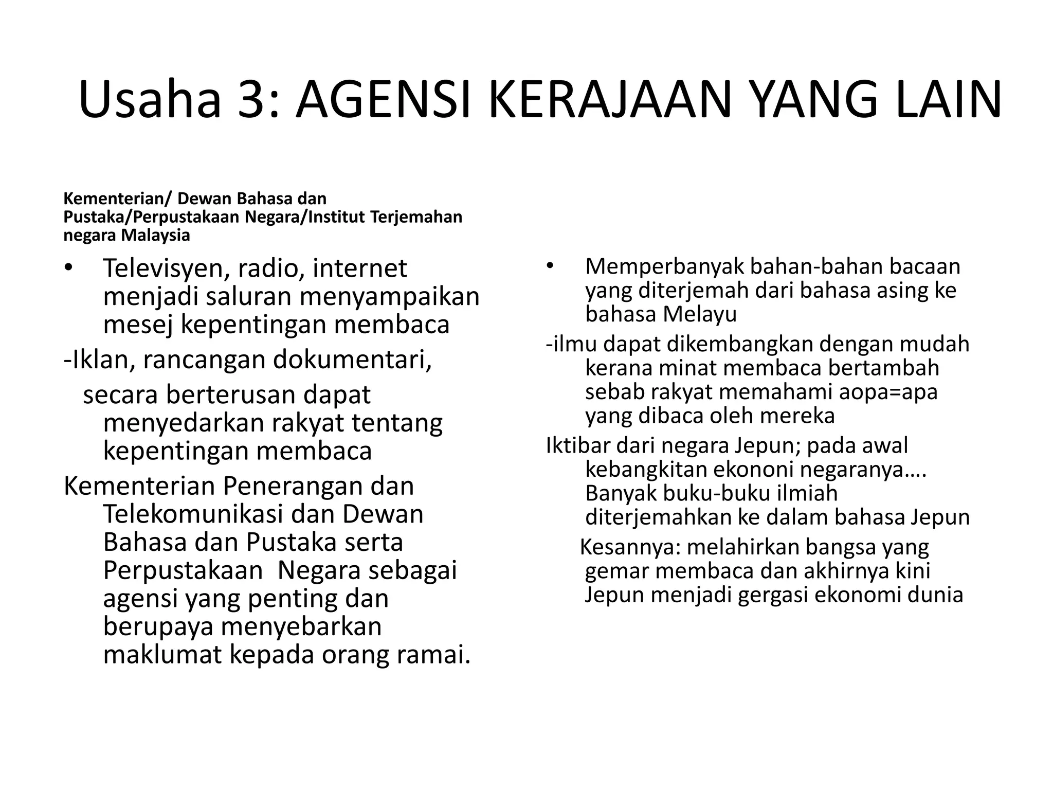Usaha Usaha Memupuk Minat Membaca Dalam Kalangan Masyarakat Pptx