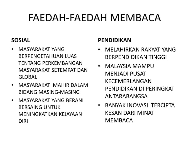 Usaha Usaha Memupuk Minat Membaca Dalam Kalangan Masyarakat Pptx