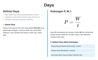 USAHA dan ENERGI Konsep Dasar dalam Fisika | PDF