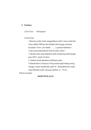 Usaha dan energi rpp matha | PDF