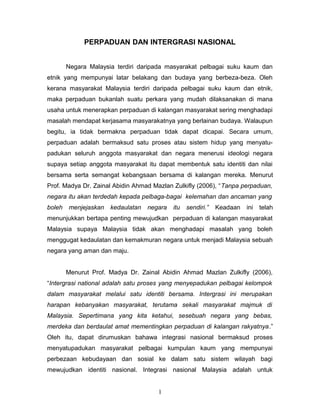 integrasi dan perpaduan di malaysia - VictoriataroGreer