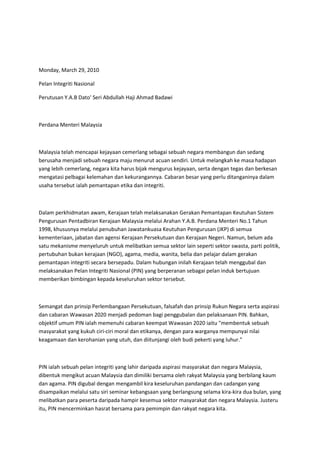 Usaha integriti | DOCX