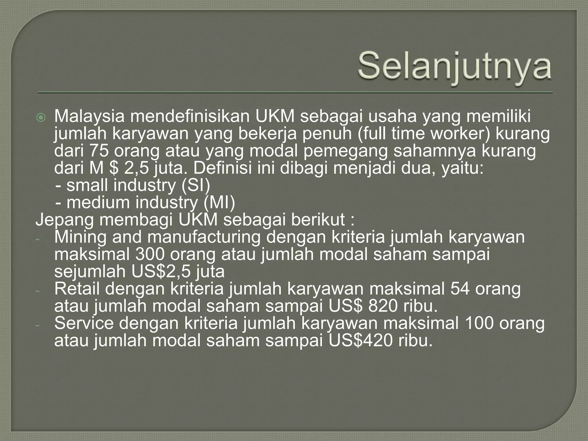 Usaha kecil menengah (ukm) materi 10 | PPTX