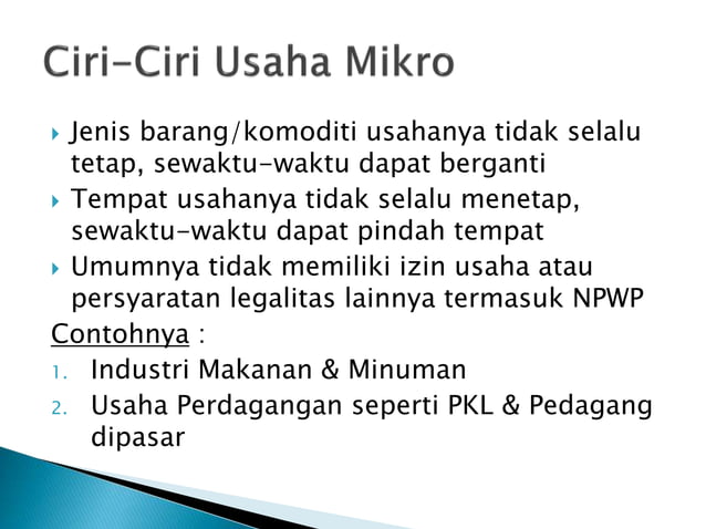 Usaha Micro, Kecil dan Menengah (UMKM) | PPTX