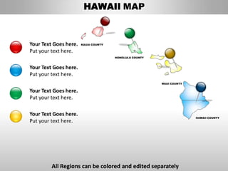 Usa hawaii state powerpoint county editable ppt maps and templates | PPTX