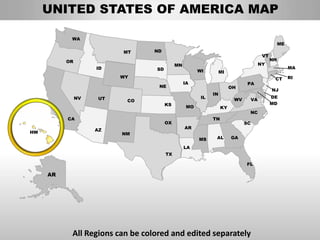 Usa hawaii state powerpoint county editable ppt maps and templates | PPTX