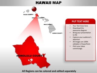 Usa hawaii state powerpoint county editable ppt maps and templates | PPTX