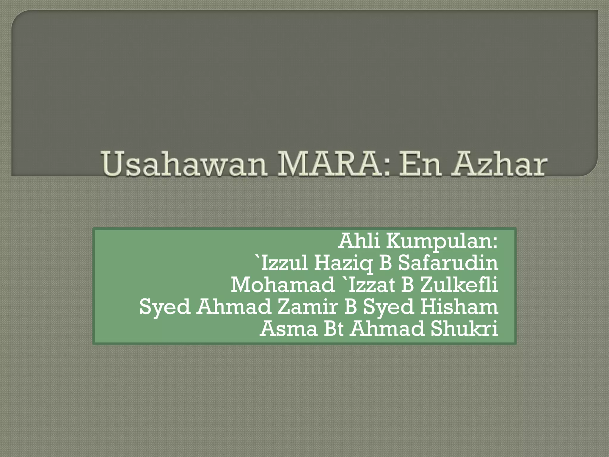 Usahawan mara | PPT