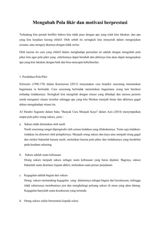 Usaha, Widya Ayunda Putri, Hapzi Ali, Mengubah Pola ﬁkir dan motivasi berprestasi, Universitas ...