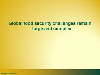 Global Food Security Challenges and Opportunities: the new role of ...