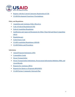 Usaid guide to grantand contract process | PDF
