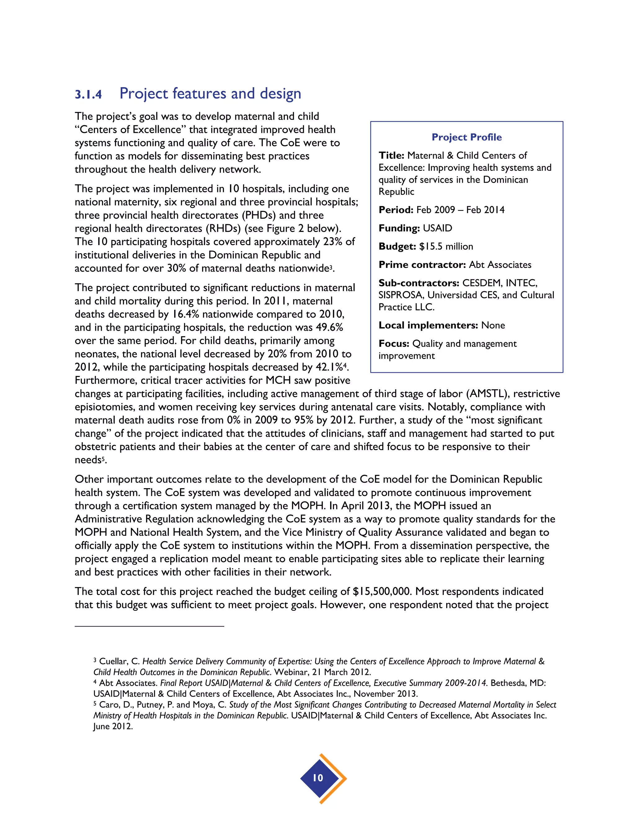 Case study: Maternal & Child Centers of Excellence: Improving health ...