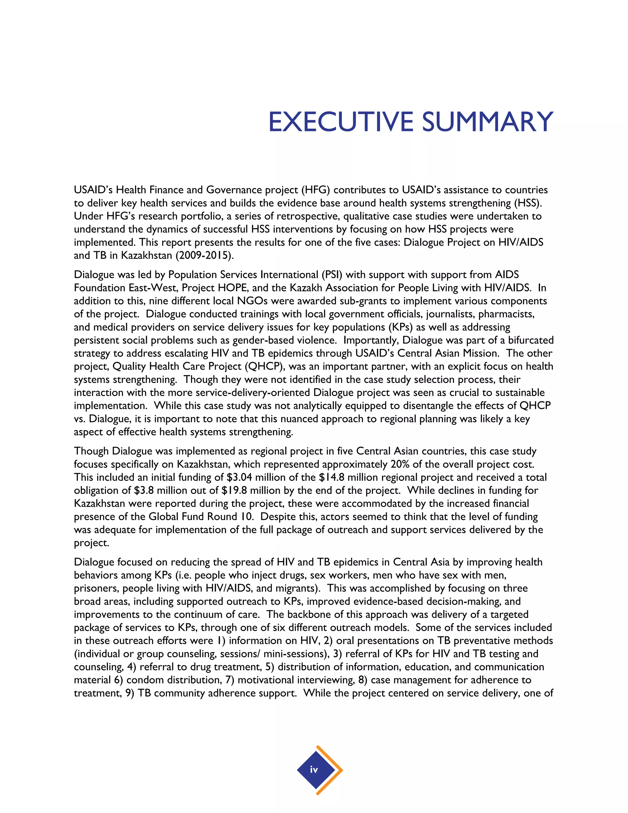 Case Study: The Dialogue on HIV and Tuberculosis Project, Kazakhstan | PDF