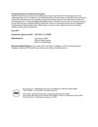 Case Study: The Dialogue on HIV and Tuberculosis Project, Kazakhstan | PDF