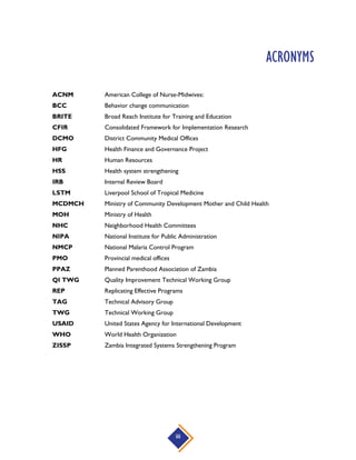 Case study: Zambia Integrated Systems Strengthening Program (ZISSP) | PDF