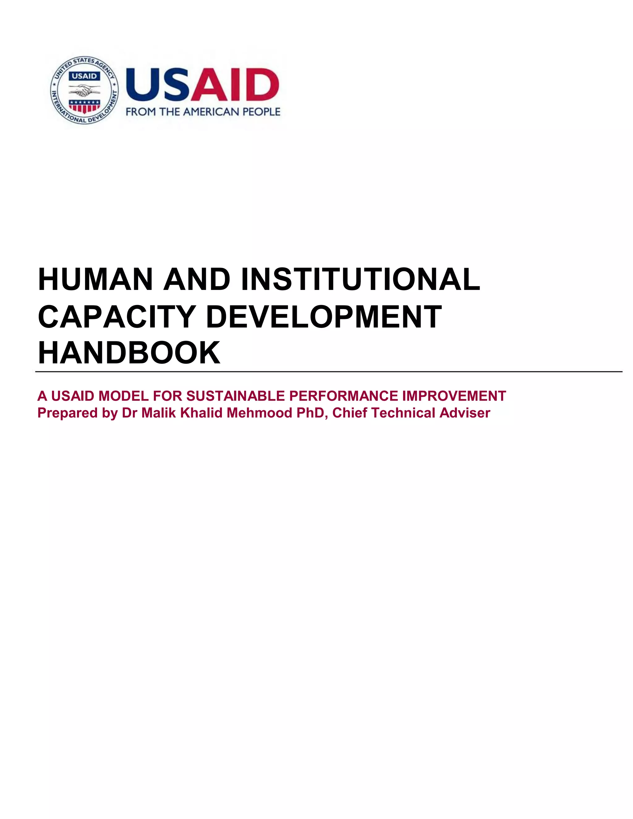Usaid hicd model handbook _by dr. malik khalid mehmood ph_d | PDF