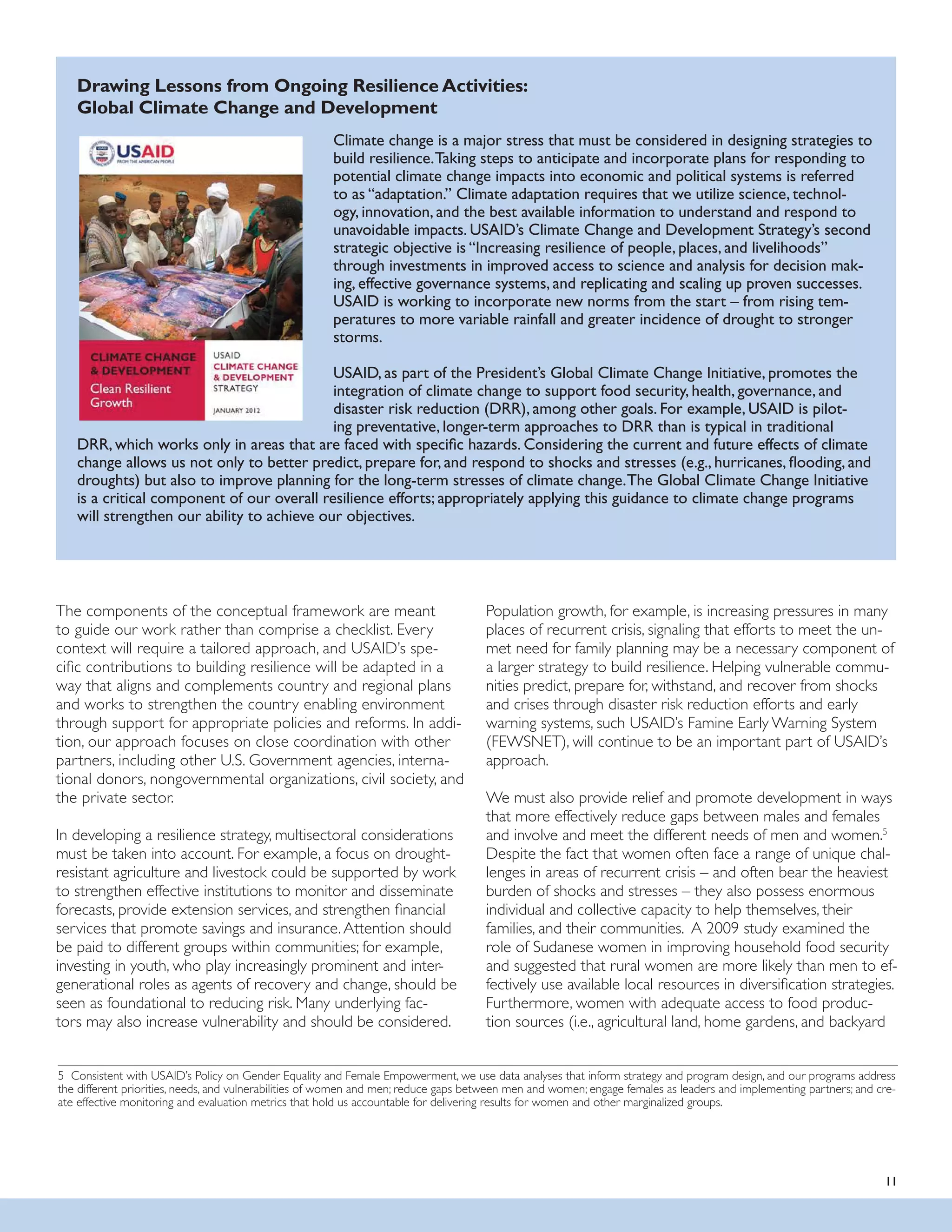 Building Resilience to Recurrent Crisis USAID POLICY AND PROGRAM ...